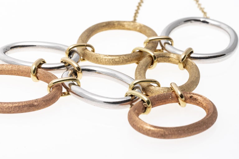 14k Chic Tri-Colored Gold Contemporary Open Circle Necklace For Sale at ...