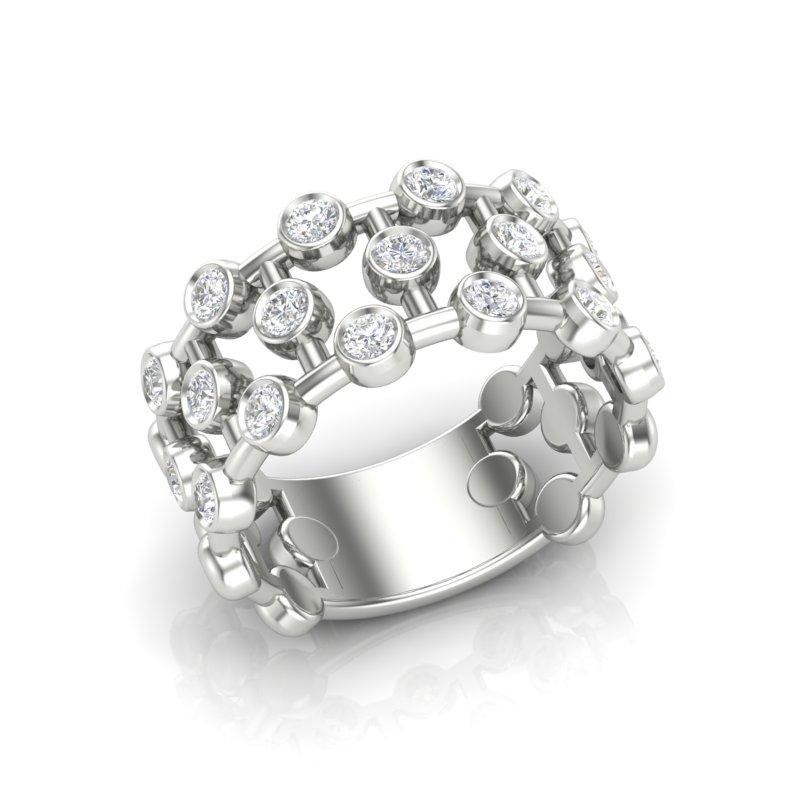 14k Diamond Bubble Bezel Ring Wedding Band at 1stDibs | gold bubble ...