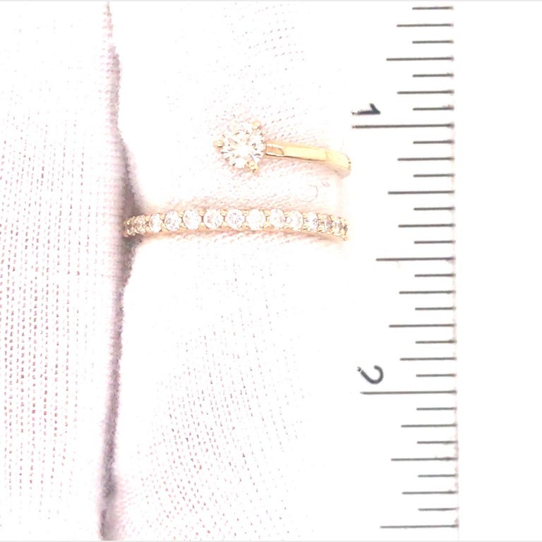 14K Diamond Double Row Fashion Ring Yellow Gold For Sale at 1stDibs