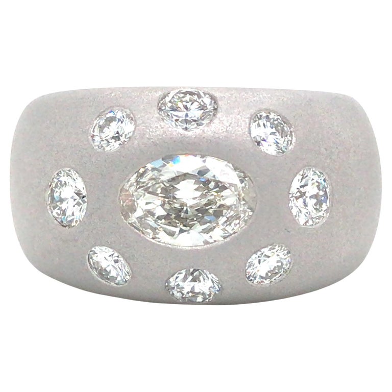 14K Diamond Gents Ring White Gold For Sale at 1stDibs