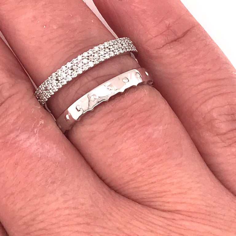 14 Karat Diamond Open Back Ring White Gold For Sale at 1stDibs