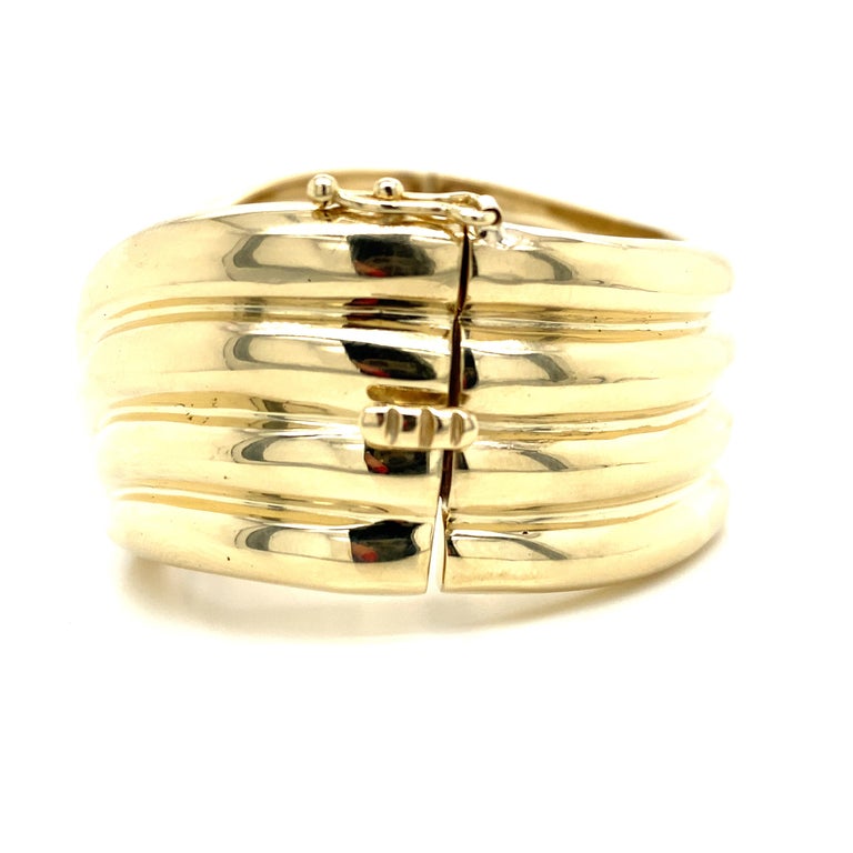 14k Diamond Twist Bangle Two-Tone Gold For Sale at 1stDibs