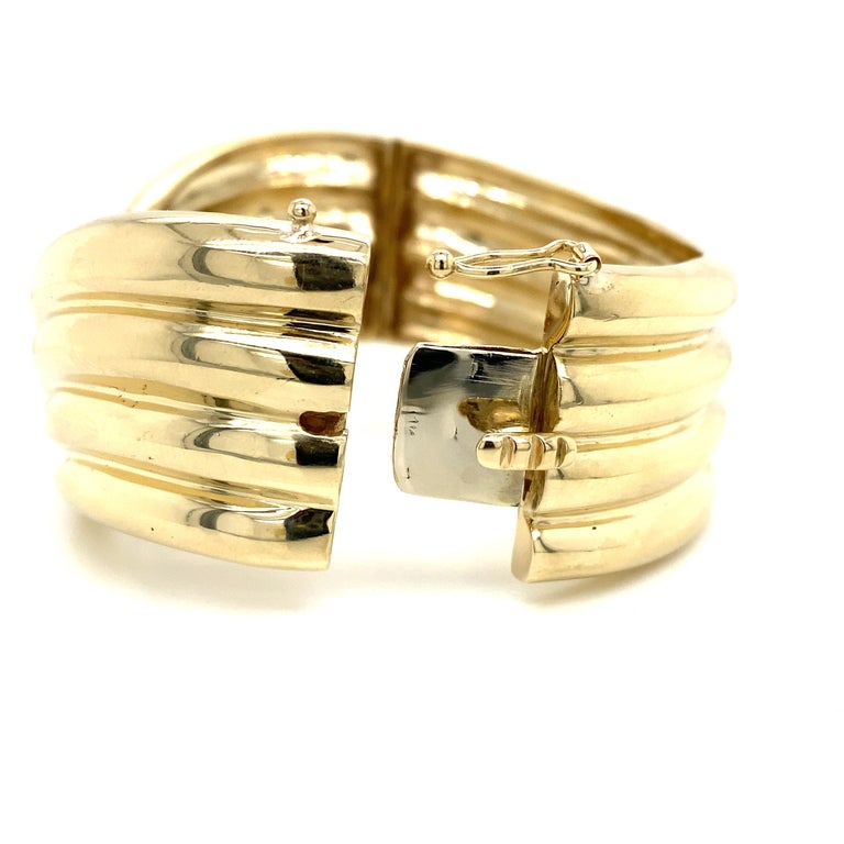 14k Diamond Twist Bangle Two-Tone Gold For Sale at 1stDibs