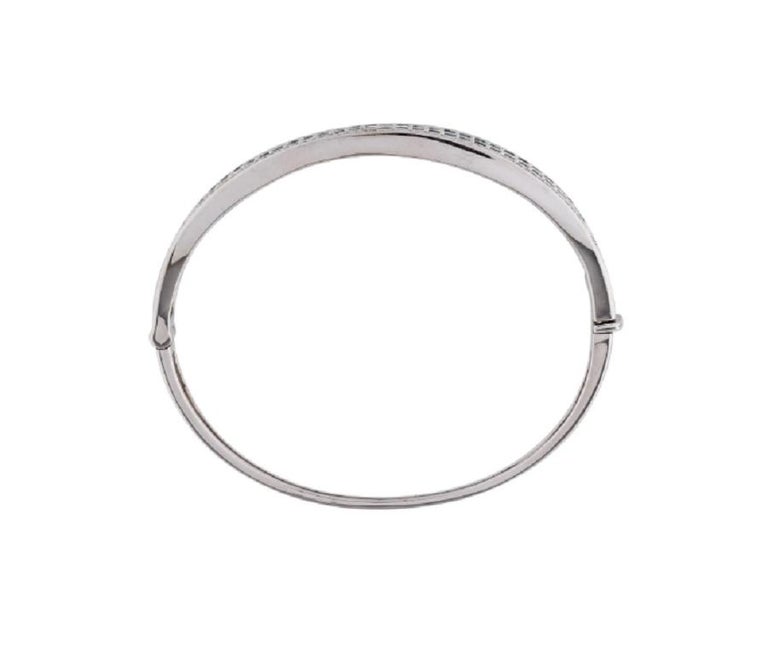 14k Elegant Diamond Hinge Bangle For Sale at 1stDibs