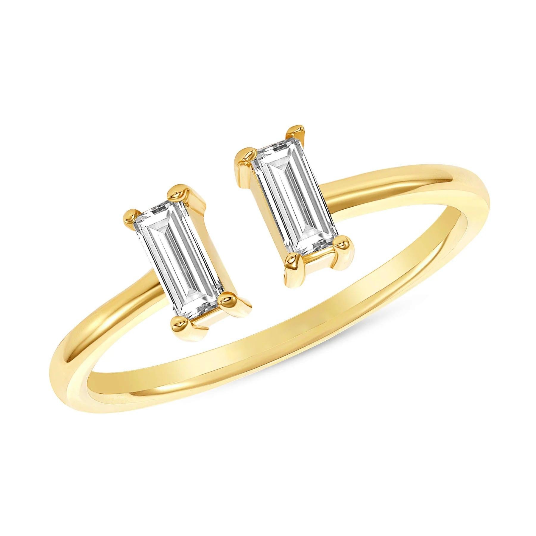 Customizable Emerald Double Baguette Diamond Ring For Sale at 1stDibs