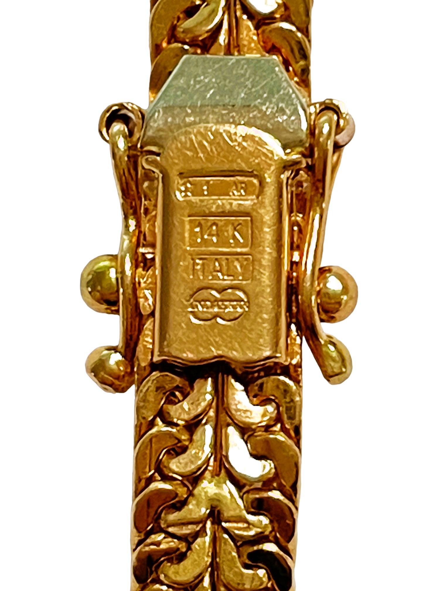 14k Fine Italian Yellow Gold Woven Necklace For Sale at 1stDibs