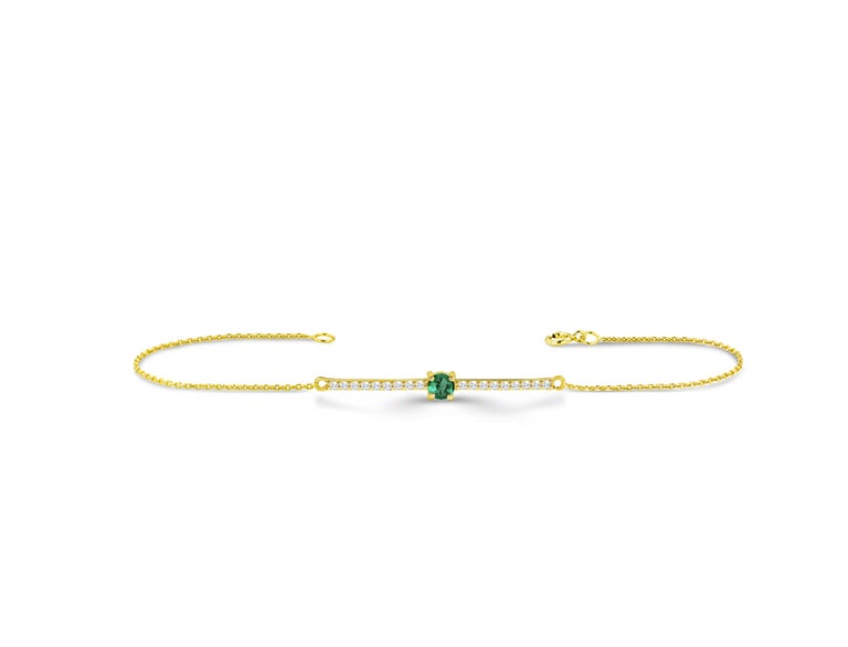 14K Gold Birthstones Bracelet Jewelry For Her Emerald Ruby Sapphire ...