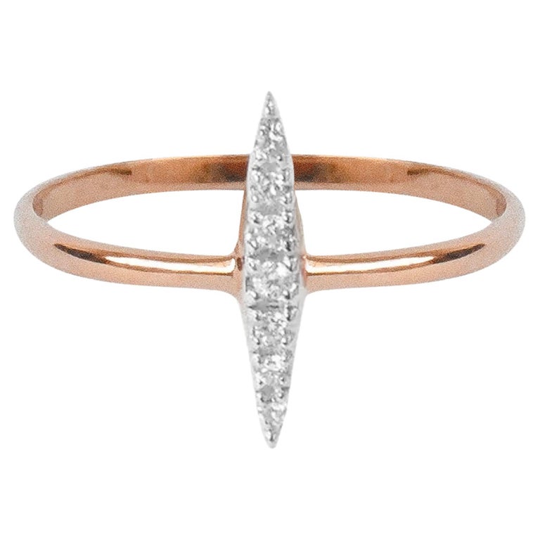 Customizable 14k Gold 0.05 Carat Diamond Spikey Ring for Her For Sale ...