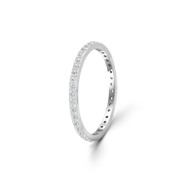 Customizable 14k Gold Diamond Wedding Band Micro Pave Full Eternity ...