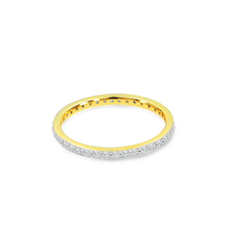 Customizable 14k Gold Diamond Wedding Band Micro Pave Full Eternity ...