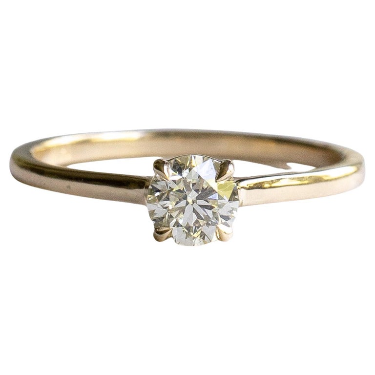 14K Gold 0.5 CT Diamond Solitaire Ring For Sale at 1stDibs