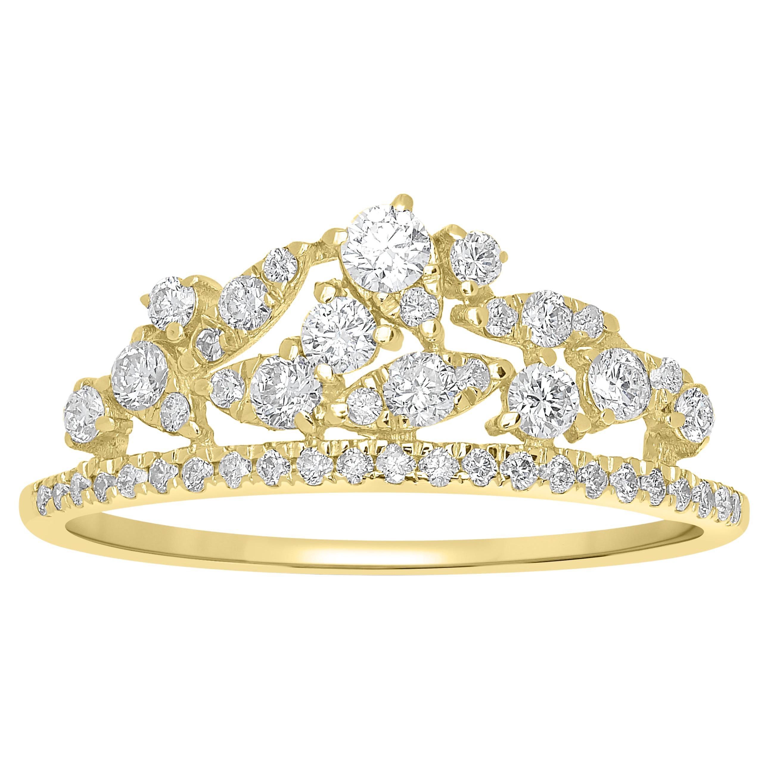 Luxle 14k Gold 3/8 Carat T.W. Diamond Crown Ring For Sale at 1stDibs | tw 8