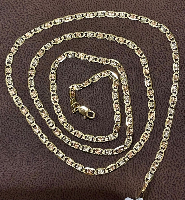 14k Gold Fancy Two Tone Mariner Italian Link Chain For Sale at 1stDibs