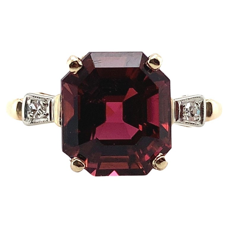 14K Gold 4.45ct Tourmaline Ring with Diamonds at 1stDibs