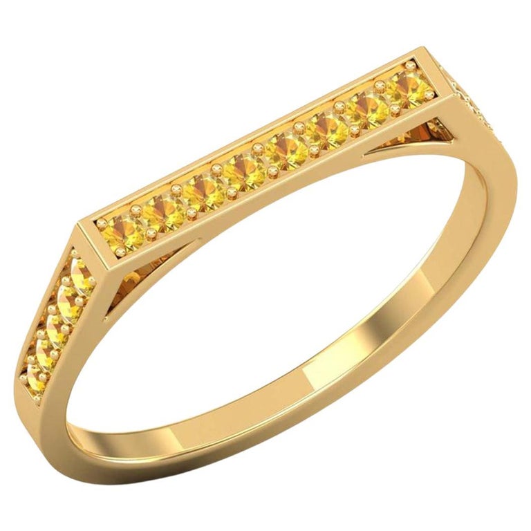 14k Gold Yellow Sapphire Ring / Engagement Ring / November Birthstone ...