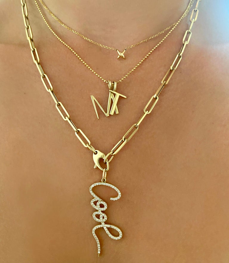 14k Gold AMANDA PEARL Stitch Necklace For Sale at 1stDibs