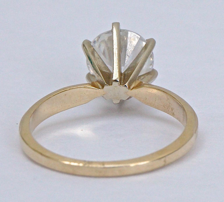 14K Gold and Diamonique Cubic Zirconia Solitaire Ring circa 1990s For ...