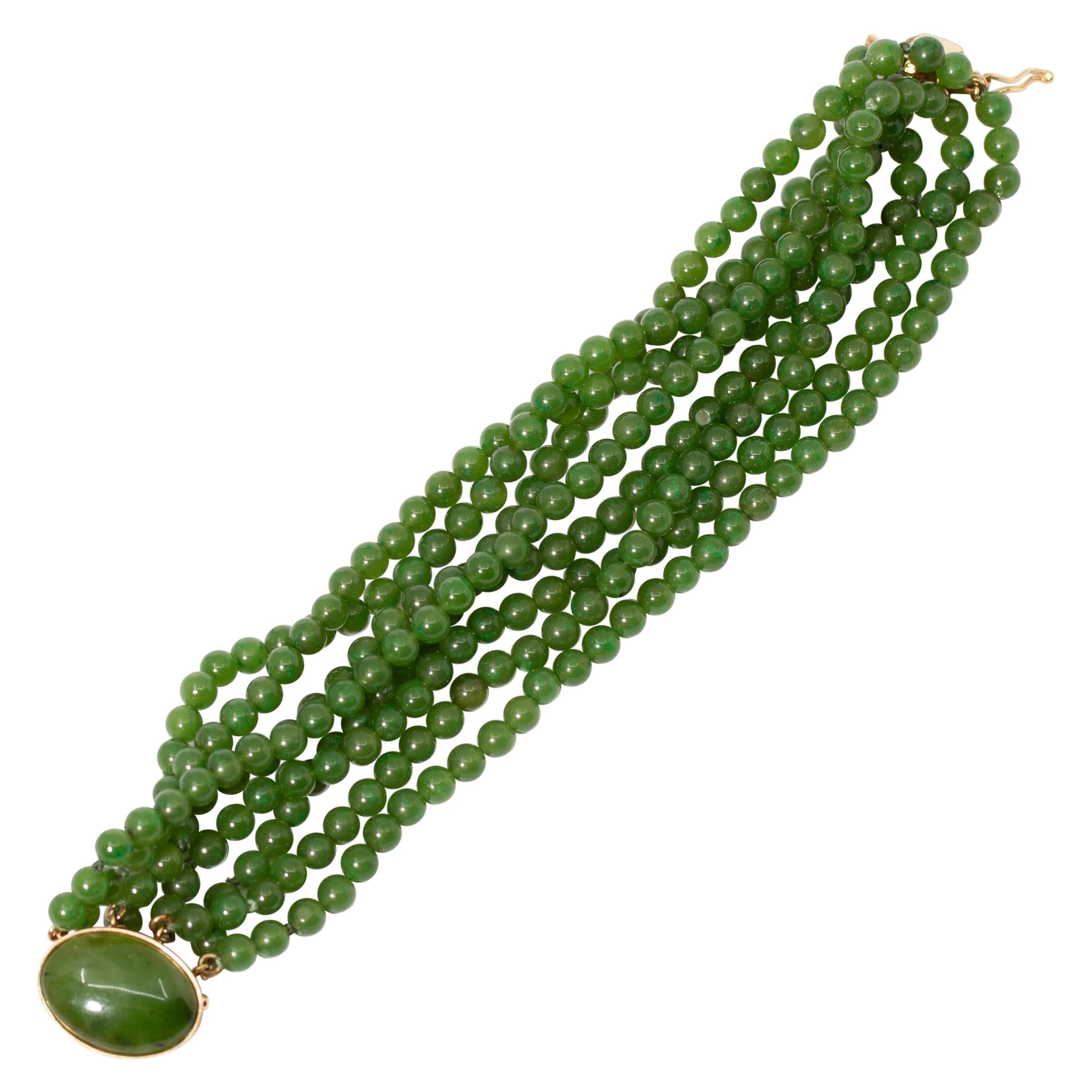 Old Jade and Gold Bracelet at 1stDibs