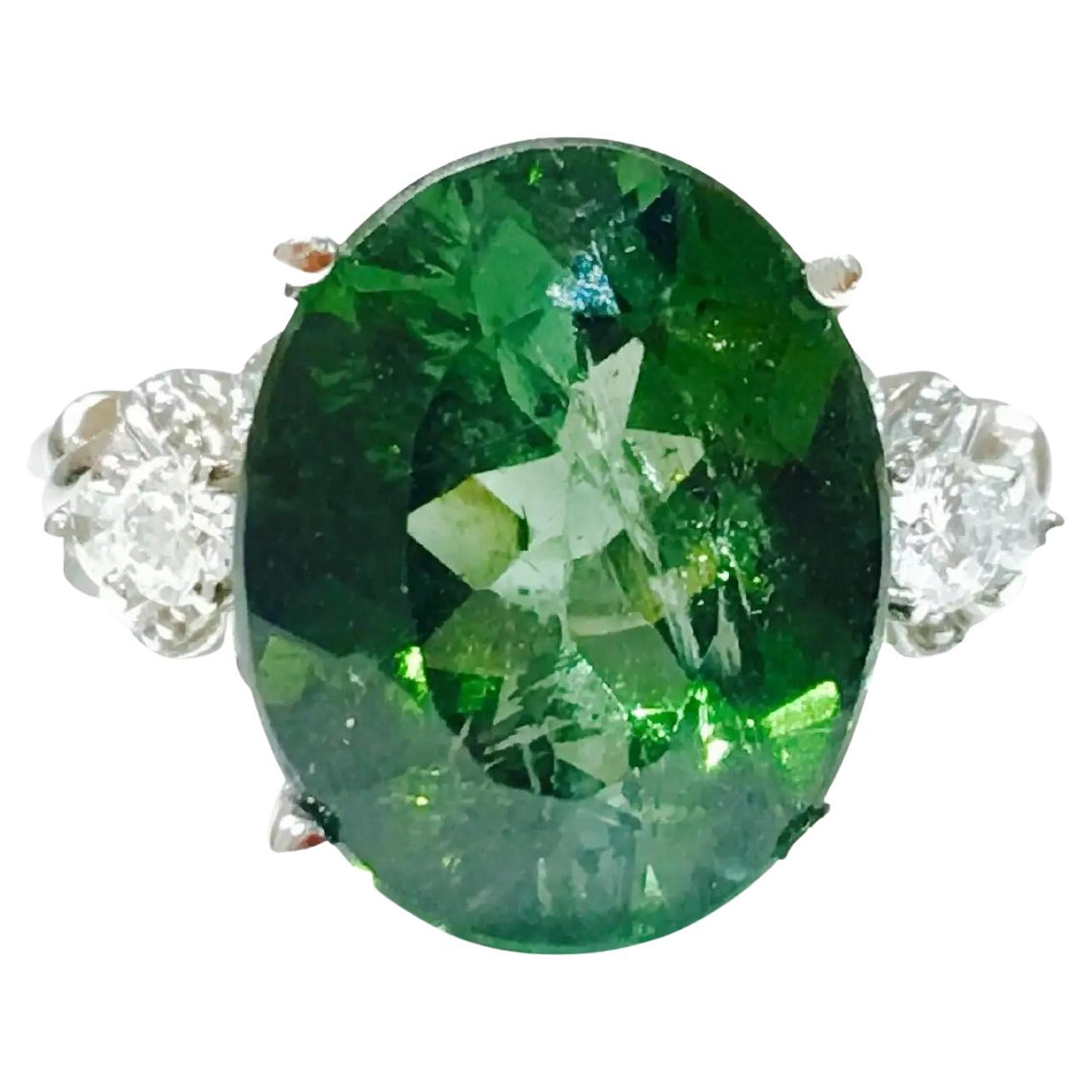 Andalusite Diamond Cocktail Ring, 14K White Gold, Ring For Sale at 1stDibs