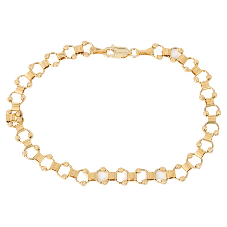 14k Gold Bracelet Dorica Ball and Ring Model Bracelet For Sale at 1stDibs