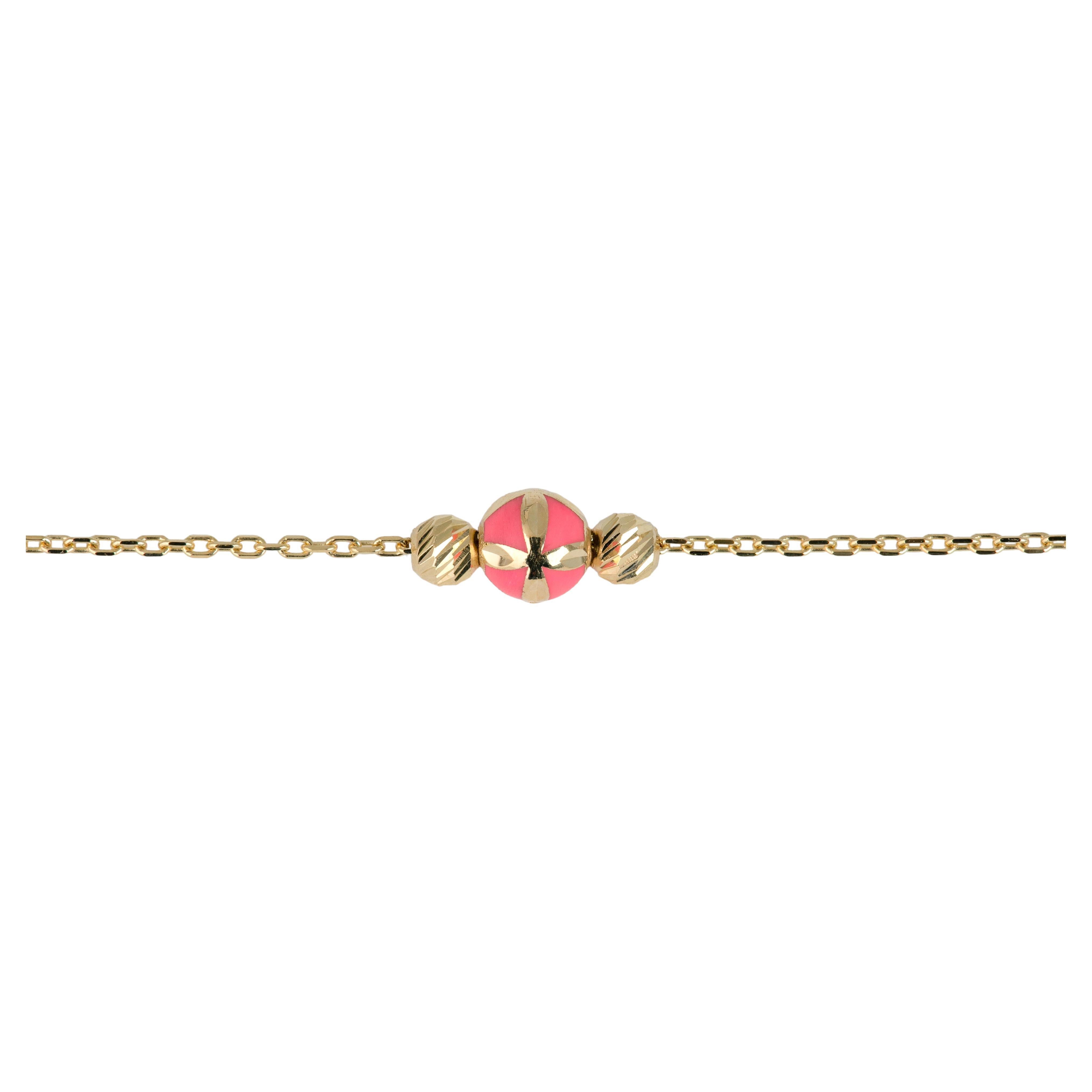 14k Gold Bracelet White Enameled and Dorica Collected Model Bracelet ...