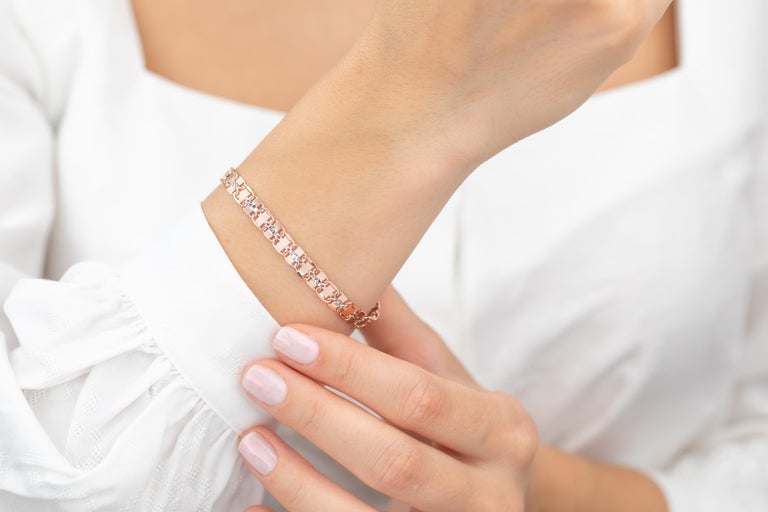 14k Gold Bracelet Thick Chain Bracelet For Sale at 1stDibs