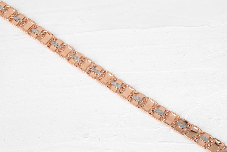 14k Gold Bracelet Thick Chain Bracelet For Sale at 1stDibs