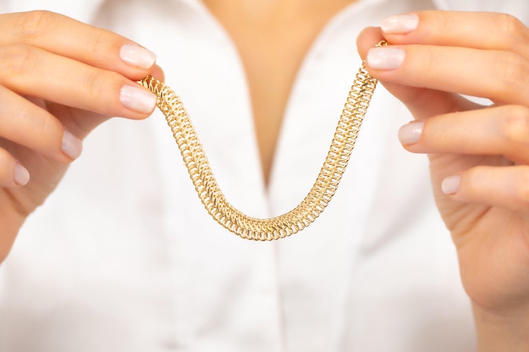 14k Gold Bracelet Vienna Chain Model Bracelet For Sale at 1stDibs
