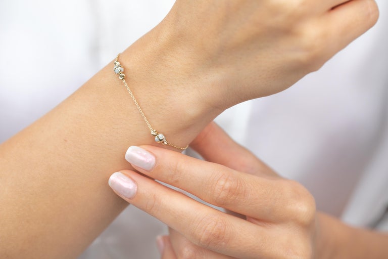 14k Gold Bracelet White Enameled and Dorica Collected Model Bracelet ...