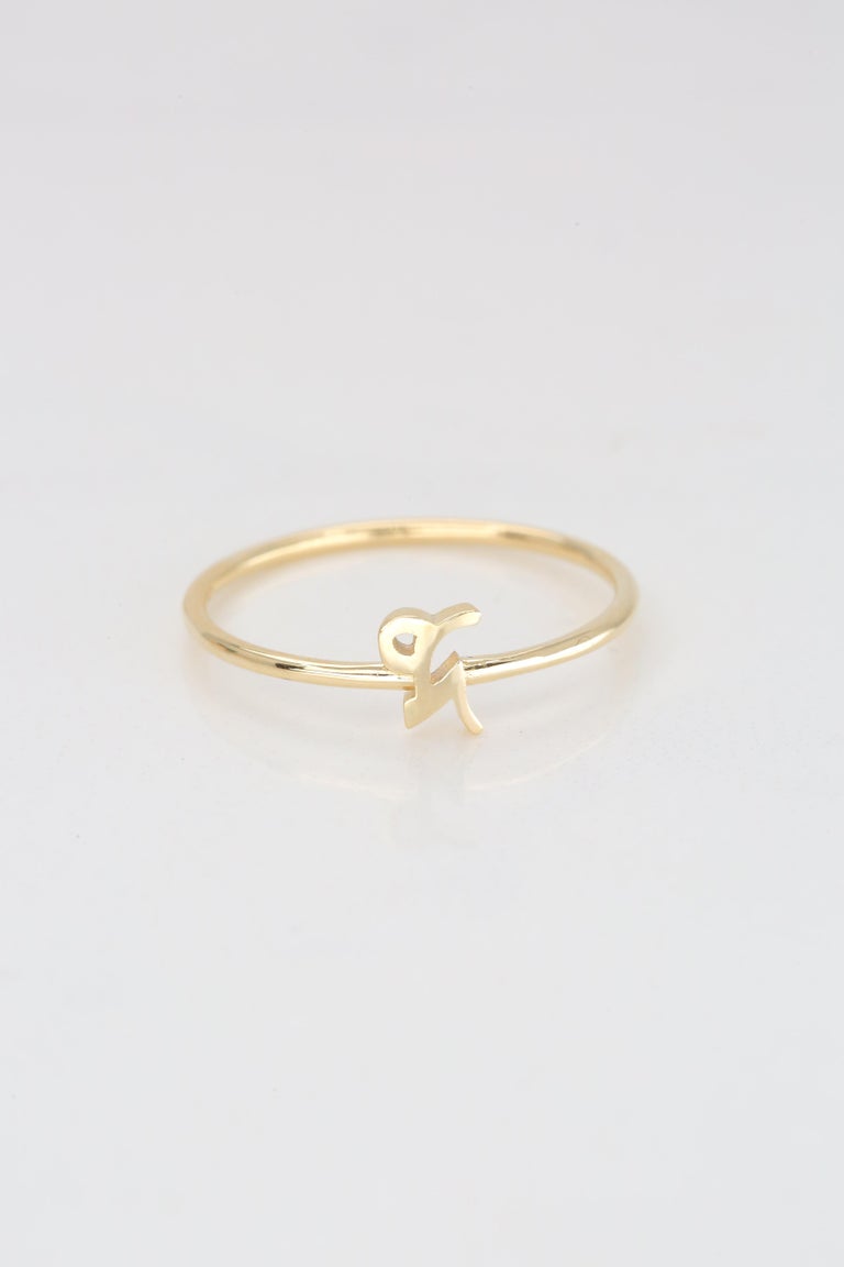 Customizable 14K Gold Capricorn Ring, Capricorn Sign Gold Ring For Sale ...