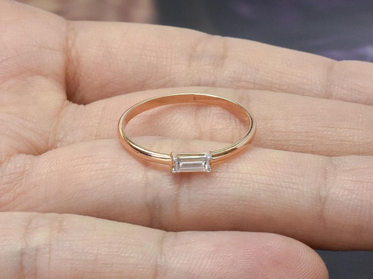 Customizable 14k Gold Diamond Baguette Baguette Diamond Engagement Ring ...