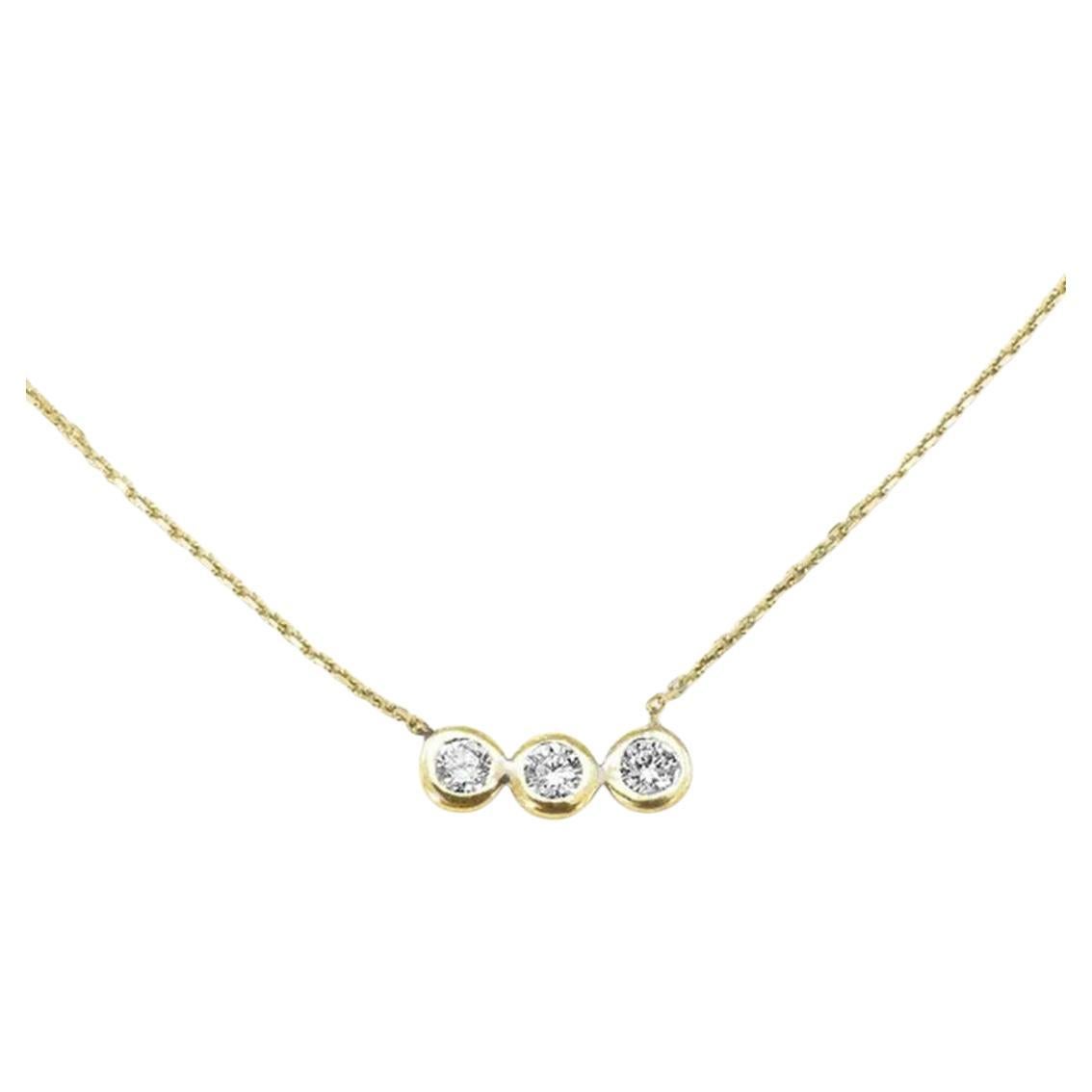 Large Bezel Diamond Necklace For Sale at 1stDibs