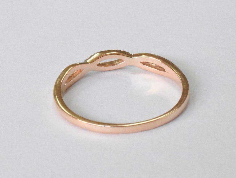 Customizable 14k Gold Diamond Infinity Band Wedding Ring For Sale at ...