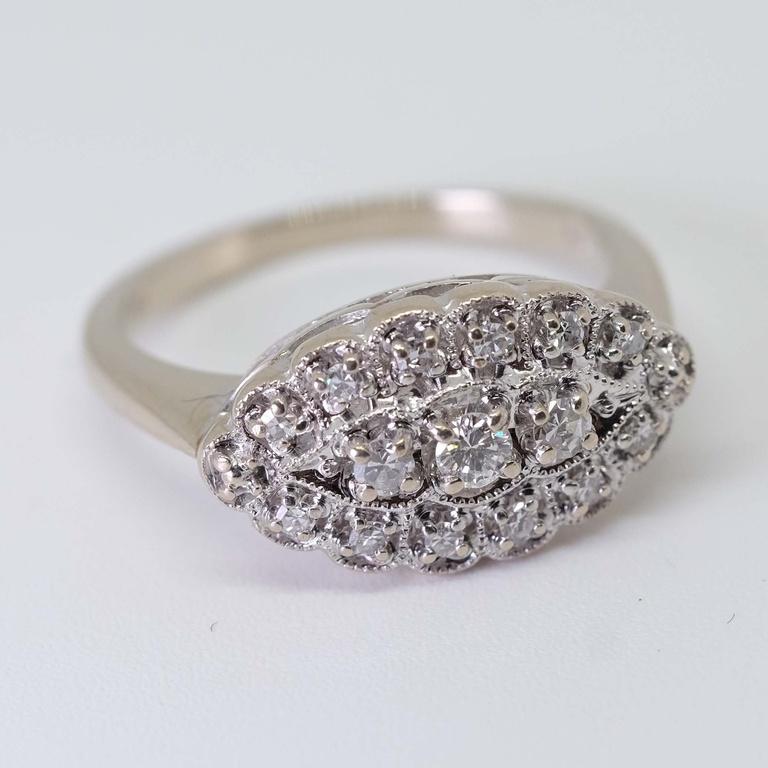 14K Gold Diamond Ring For Sale at 1stDibs