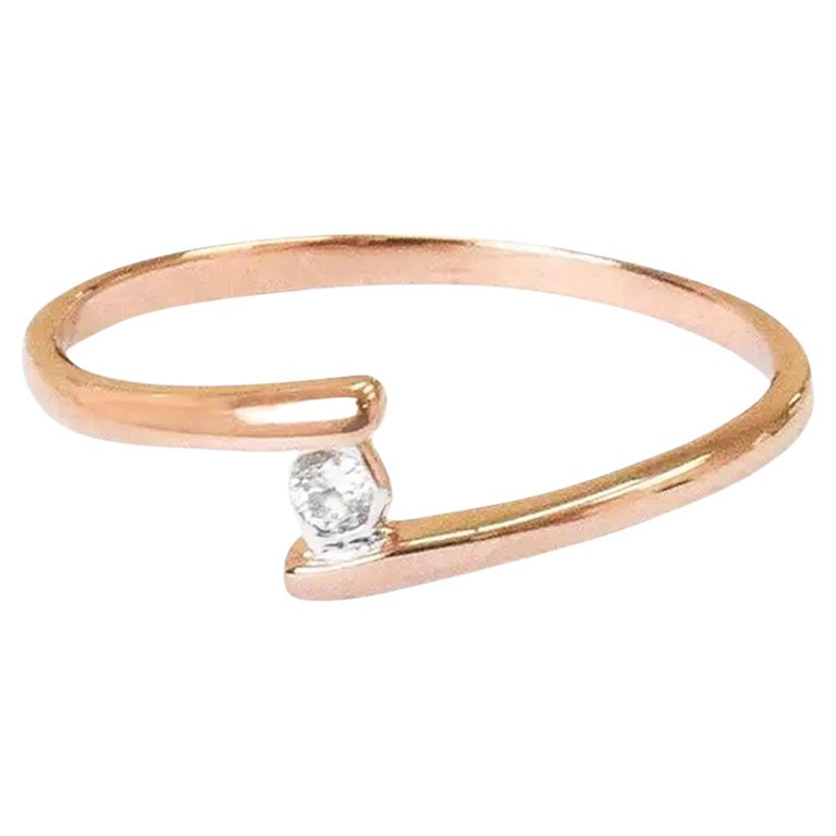Customizable 14k Gold Diamond Round Diamond Solitaire One Diamond Ring ...