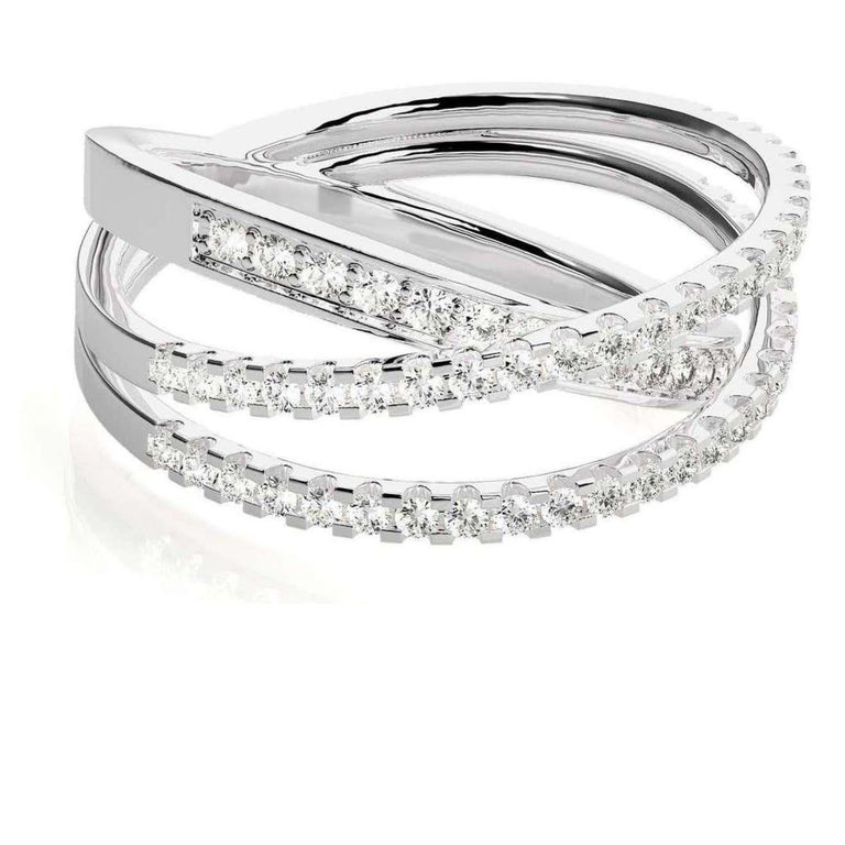 Customizable 14k Gold Diamond Trinity Ladies Ring For Sale at 1stDibs