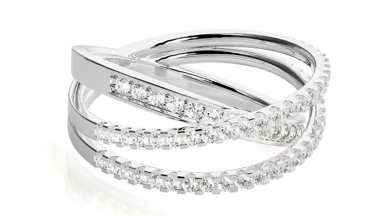 Customizable 14K Gold Diamond Trinity Ladies Ring For Sale at 1stDibs