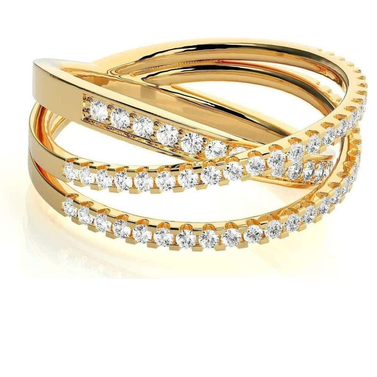 Customizable 14k Gold Diamond Trinity Ladies Ring For Sale at 1stDibs