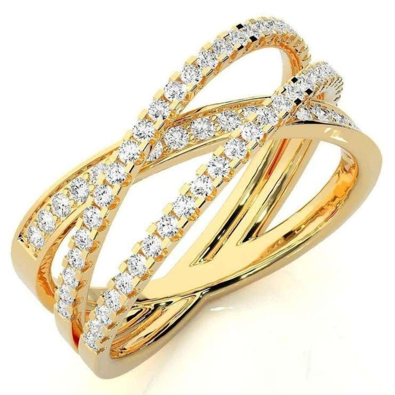 Customizable 14k Gold Diamond Trinity Ladies Ring For Sale at 1stDibs