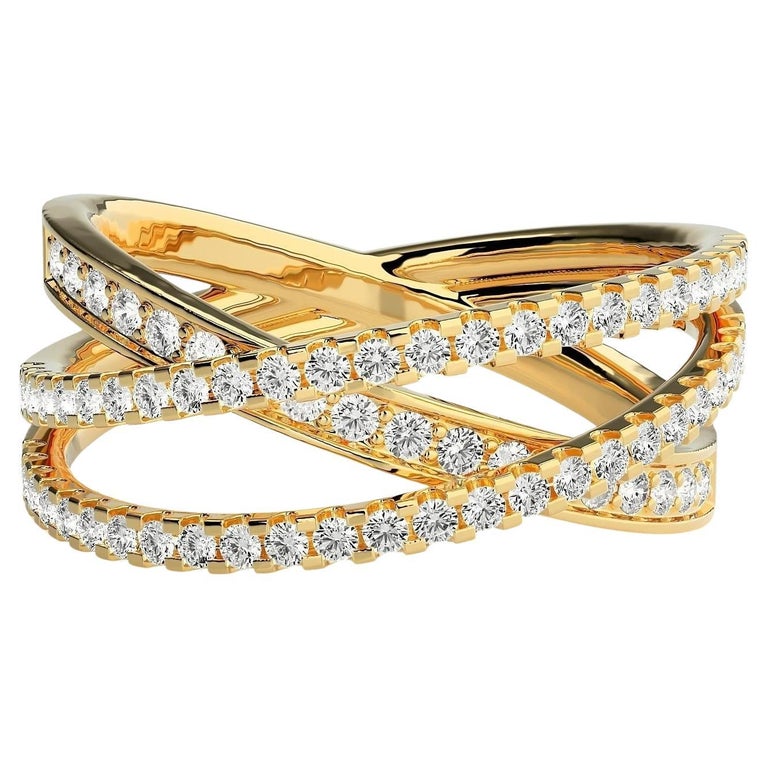 Customizable 14K Gold Diamond Trinity Ladies Ring For Sale at 1stDibs