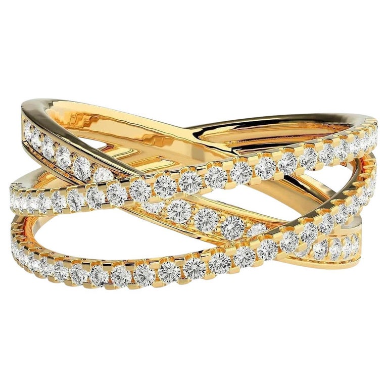 Customizable 14k Gold Diamond Trinity Ladies Ring For Sale at 1stDibs