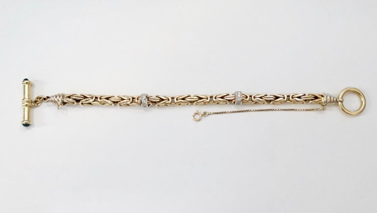 Gold and Diamonds 1920s Rope Chain Bracelet For Sale at 1stDibs