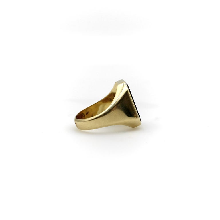 Customizable 14K Gold Dutch Intaglio Signet Ring with Bird Talon For ...
