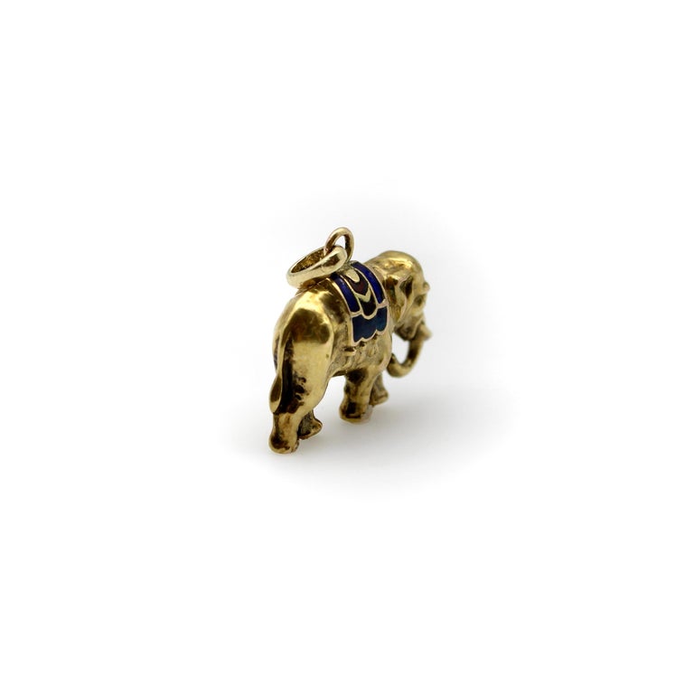 14K Gold Edwardian Elephant Charm For Sale at 1stDibs