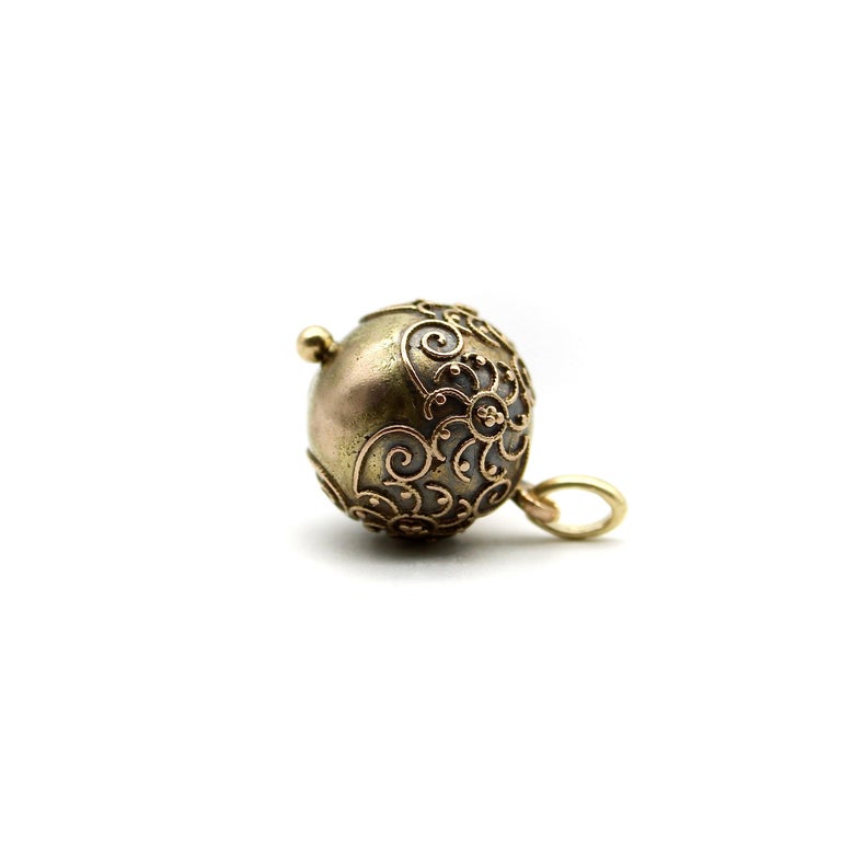 14k Gold Etruscan Revival Orb Pendant, circa 1890’s at 1stDibs