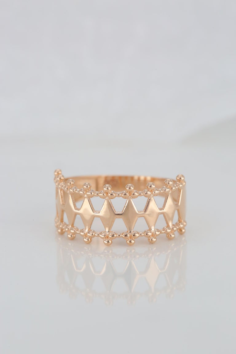 Customizable 14k Gold Fence Ring, Dainty Fence Ring, 14k Gold Dainty ...
