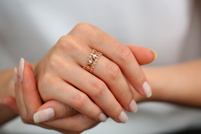 Customizable 14k Gold Fence Ring, Dainty Fence Ring, 14k Gold Dainty ...