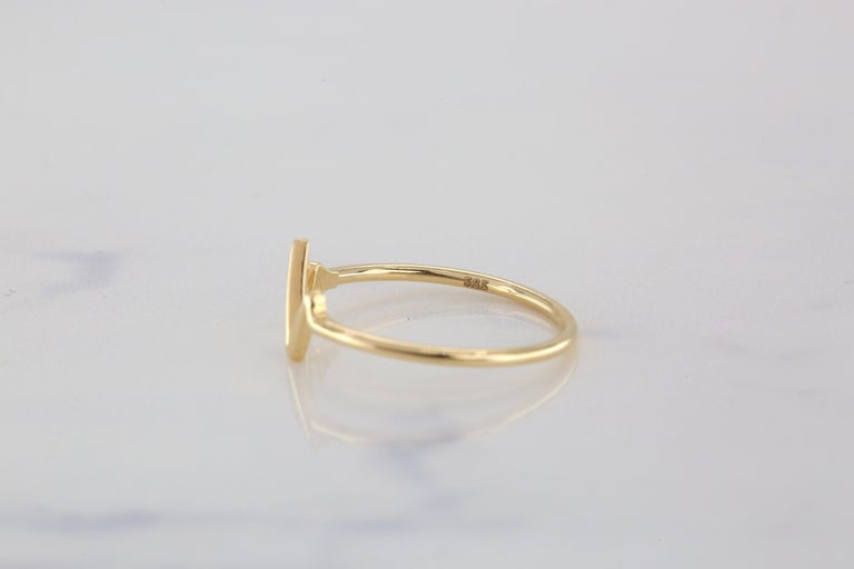 Customizable 14K Gold Heart Beat Ring, Gold Stacking Ring, Gold Heart ...