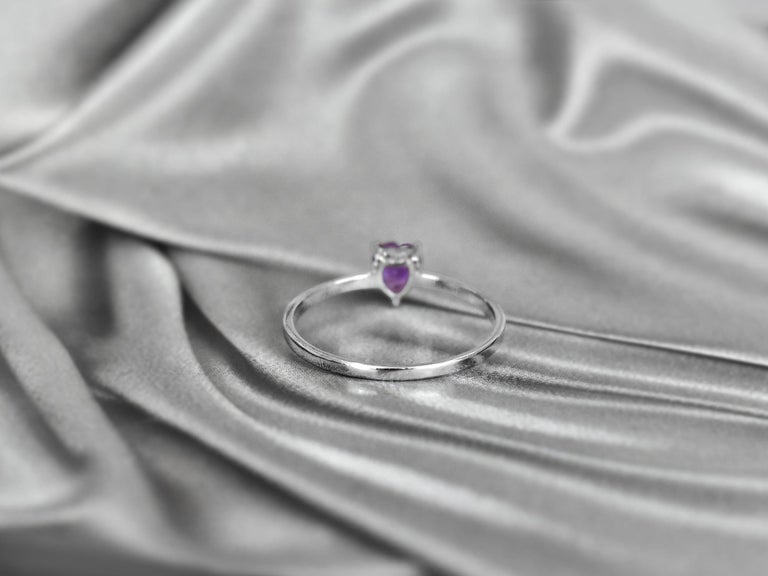 Customizable 14k Gold Heart Gemstone 5x5 mm Heart Gemstone Ring ...