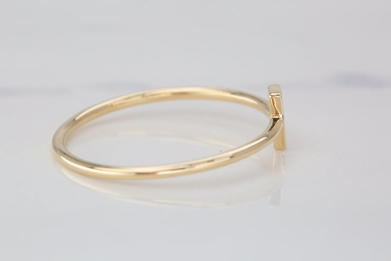 Customizable 14K Gold Initial F Letter Ring, Personalized Initial ...